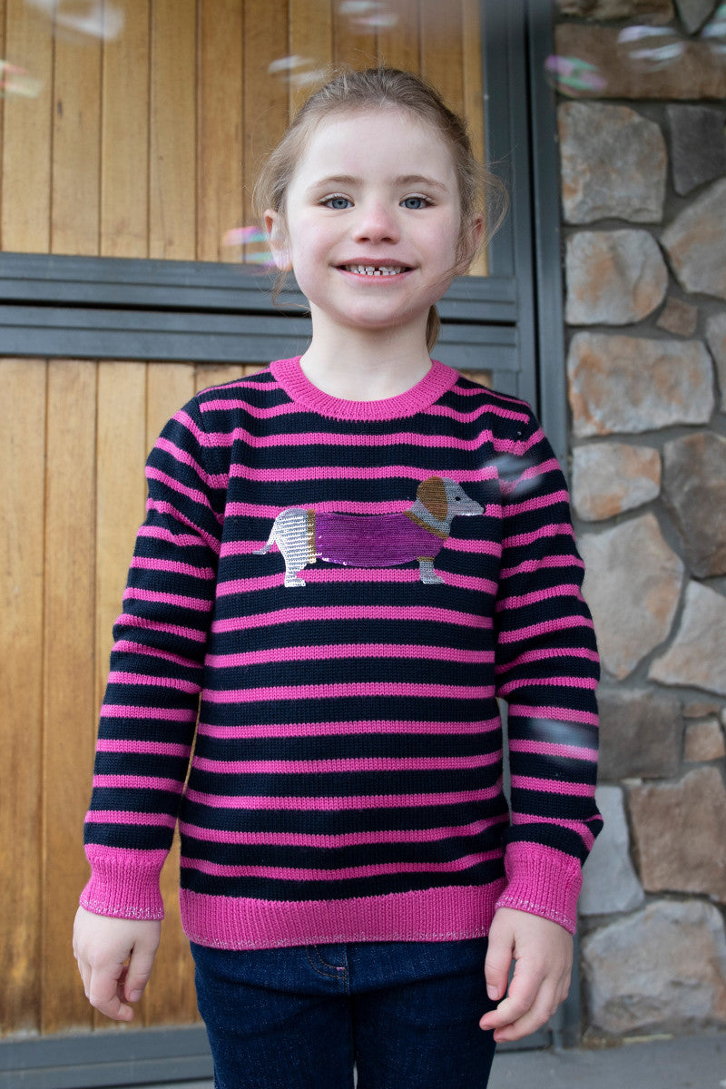 Thomas Cook Girls Sally Jumper - Navy/Raspberry – The Linen Cupboard ...